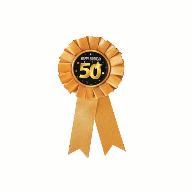 50th Award Ribbon - Black & Gold – The Party Place